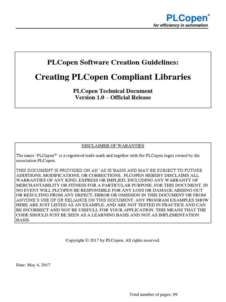 Plcopen Compliant Libraries v10 | PDF | Function (Mathematics) | Data Type