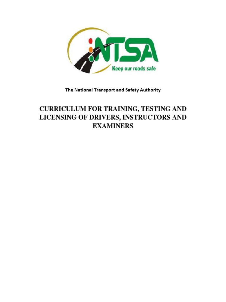 NTSA Driver Training Curriculum 2024 | PDF | Driving | Driver's License