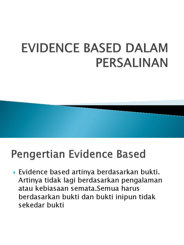 Evidence Based Dalam Persalinan | PDF