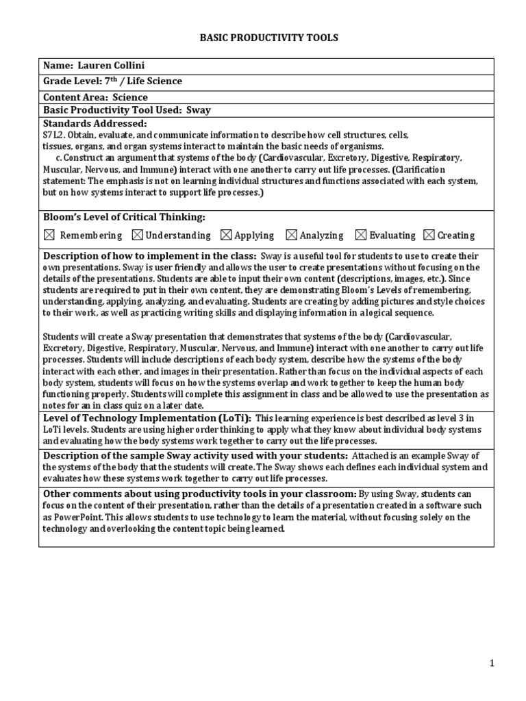 BPT Lesson Idea 2018 | PDF | Organ (Anatomy) | Protein–Protein Interaction