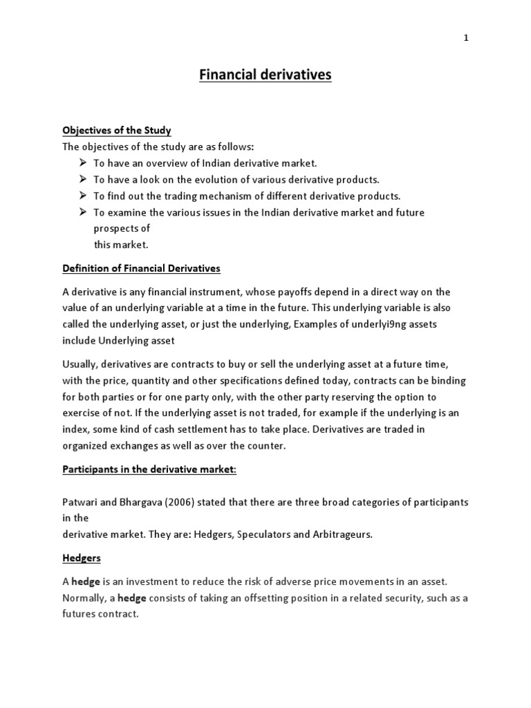 Financial Derivatives | PDF | Futures Contract | Swap (Finance)