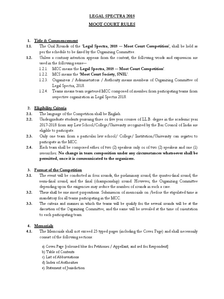 Rules Moot Court | PDF | Law School | Citation