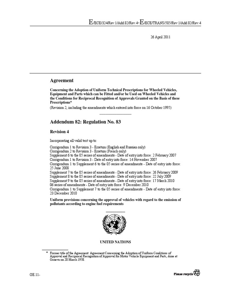 Ece R83 | PDF | Exhaust Gas | Internal Combustion Engine