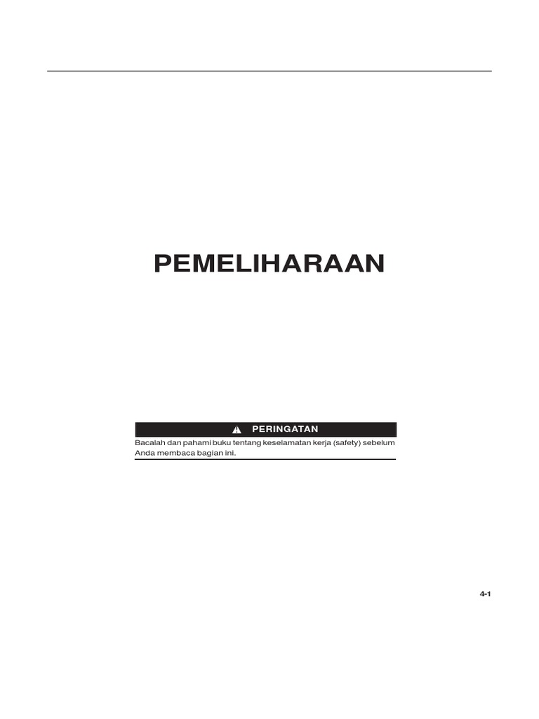 Perawatan Manual Excavator | PDF