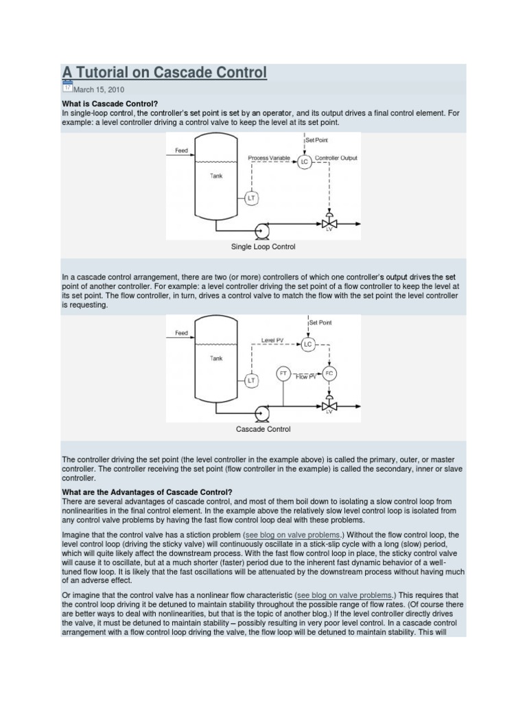 A Tutorial On Cascade Control | PDF | Control Theory | Fluid Dynamics