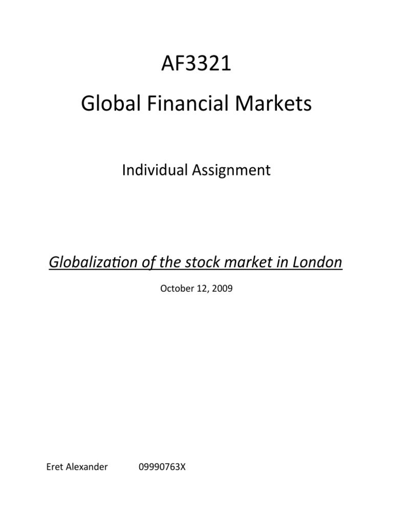 AF3321 Global Financial Markets: Individual Assignment | PDF | London ...
