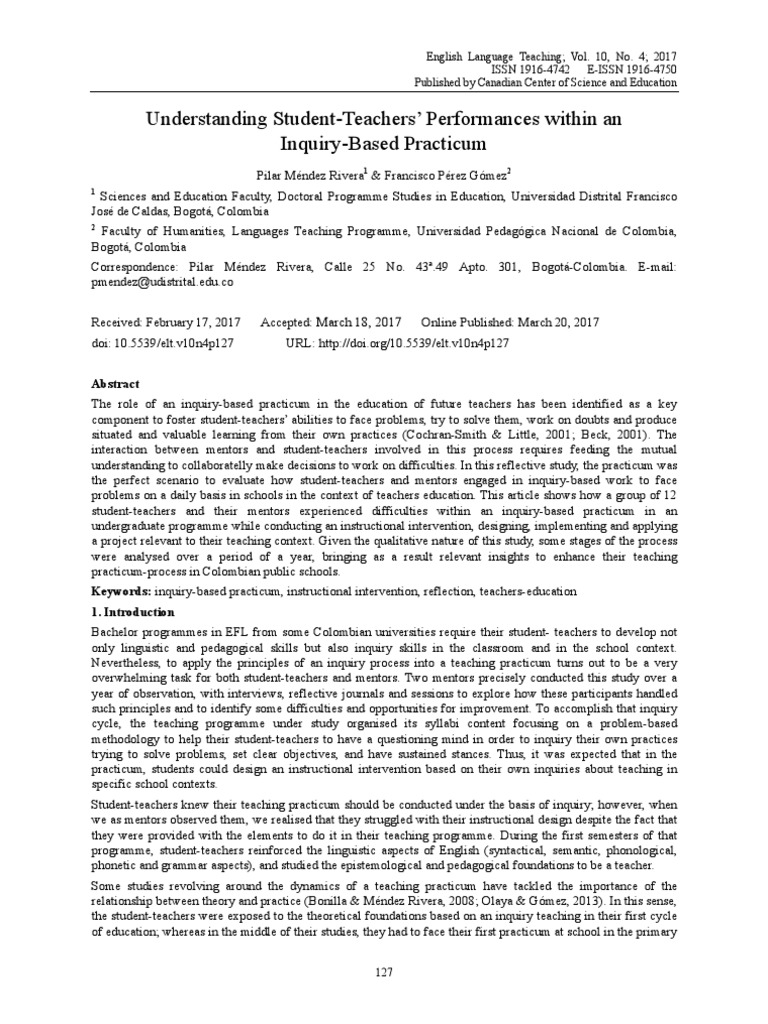 Understanding Student-Teachers Perspectives | PDF | Instructional ...