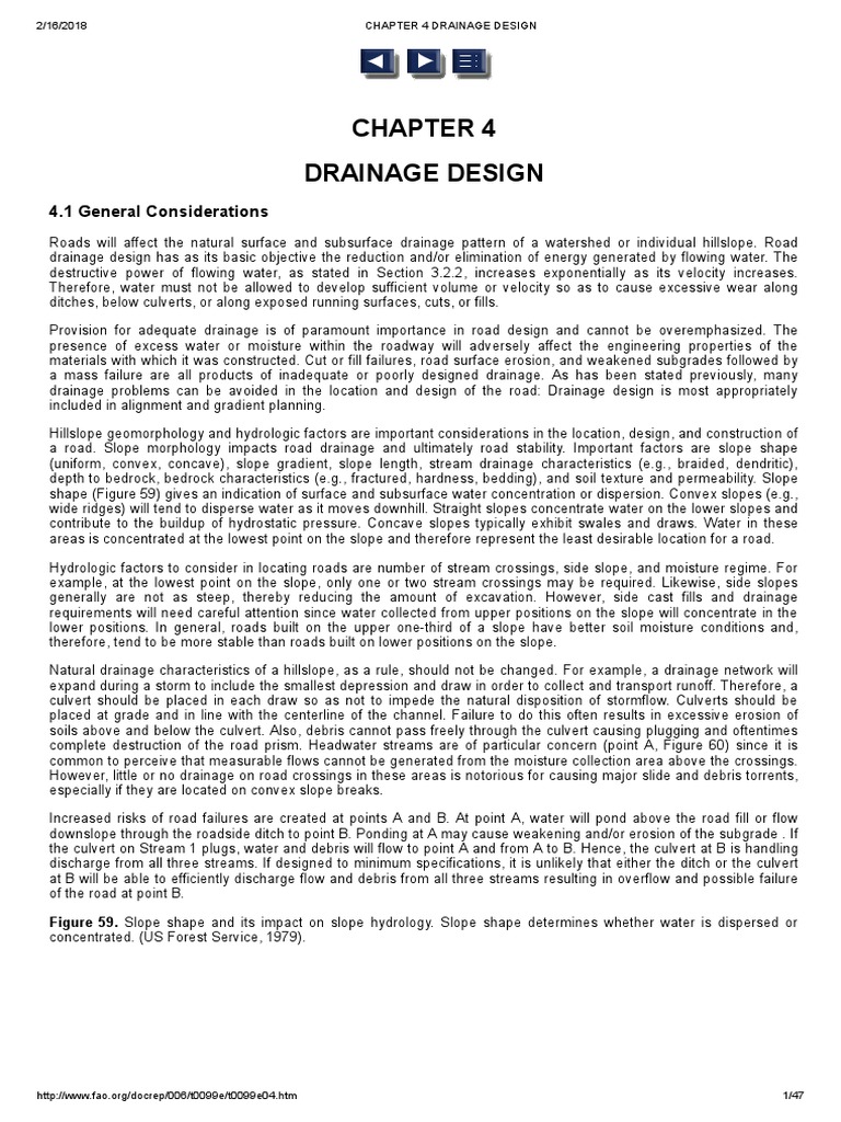 Chapter 4 Drainage Design | PDF | Surface Runoff | Stream
