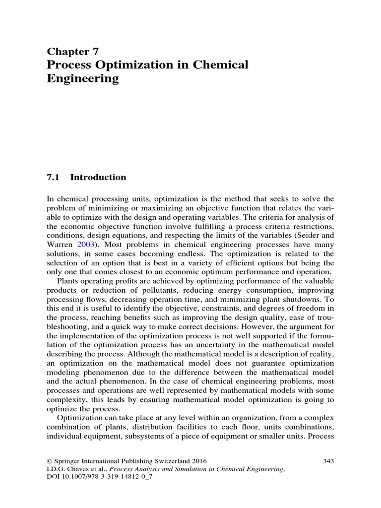 Process Optimization in Chemical Engineering | PDF | Mathematical ...