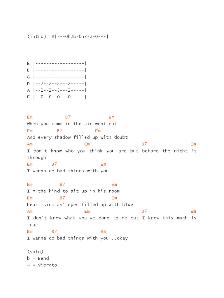 Bad Things - Jace Everett | PDF | Leisure | Entertainment (General)