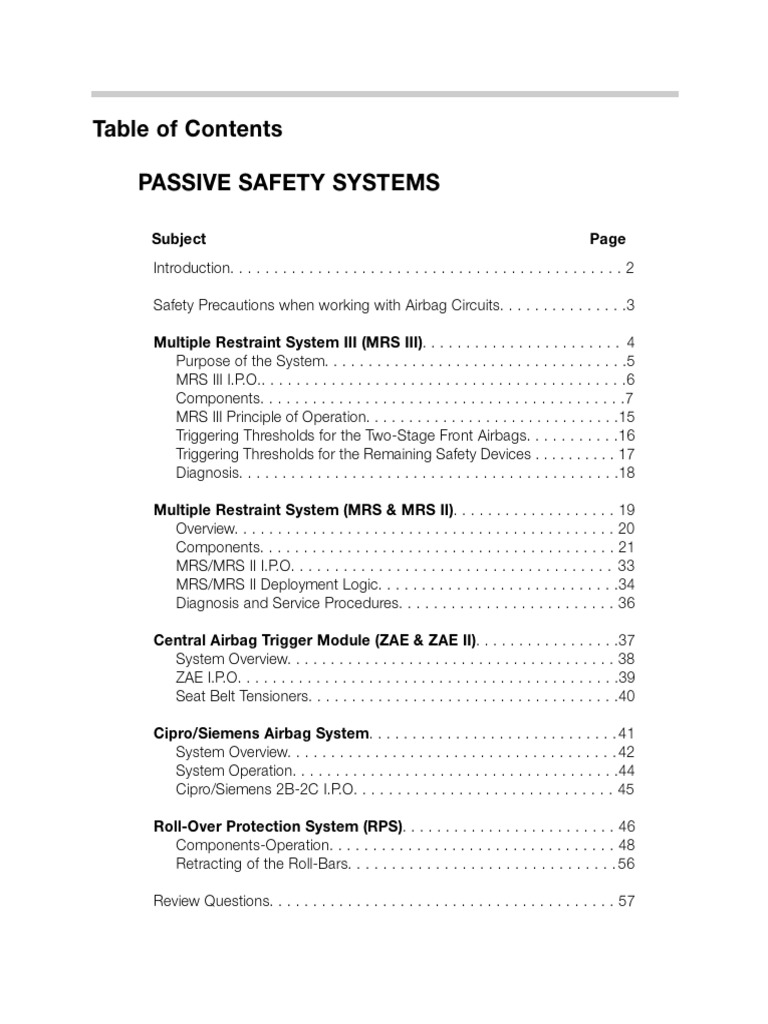6 Passive Safety Systems | PDF | Airbag | Seat Belt