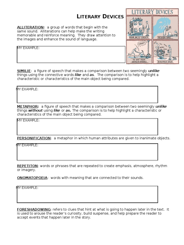 Key Literary Devices Explained | PDF | Irony | Metaphor