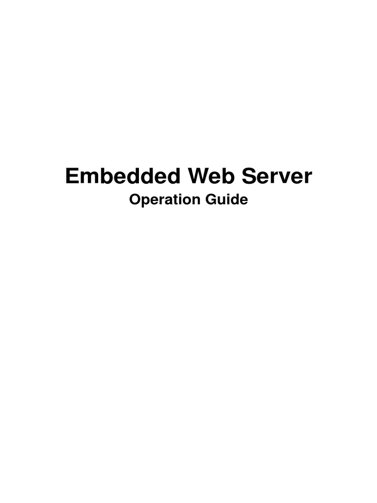 Embedded Web Server: Operation Guide | PDF | Ip Address | I Pv6