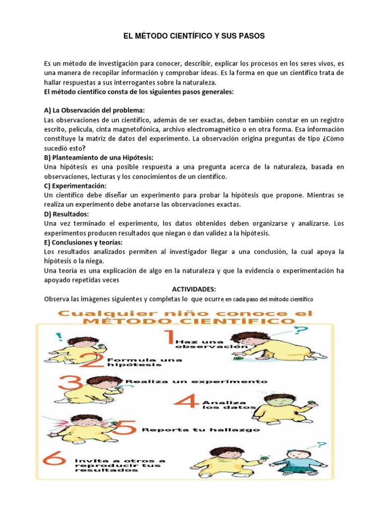 El Metodo Cientifico y Sus Pasos | PDF | Hipótesis | Science