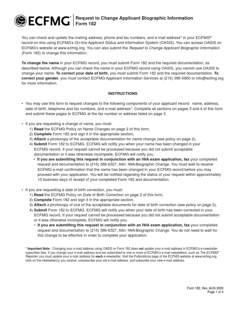 Form 182 | PDF | Zip Code | Identity Document