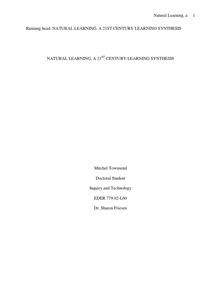 Natural Learning Synthesis: Brain Based Learning, Augmented ...