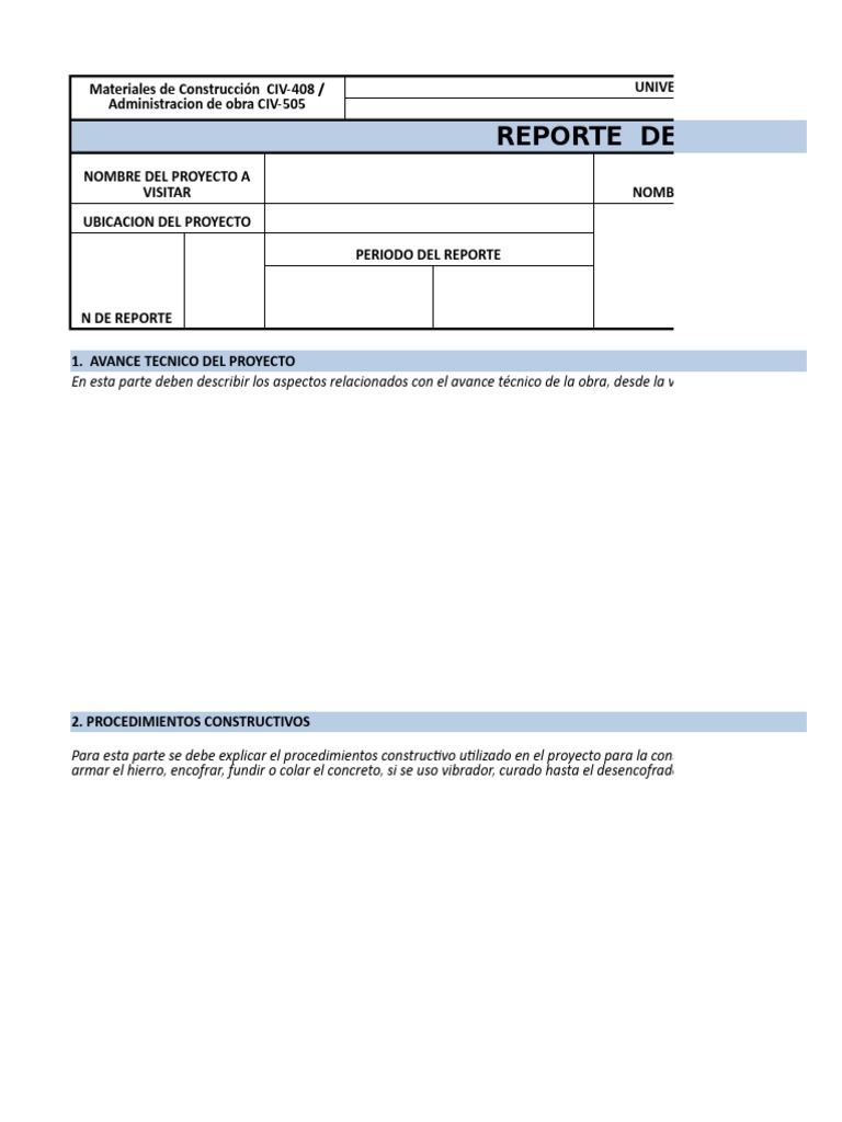Formato de Reporte de Visita Tecnica | Ingeniería | Ciencia cognitiva
