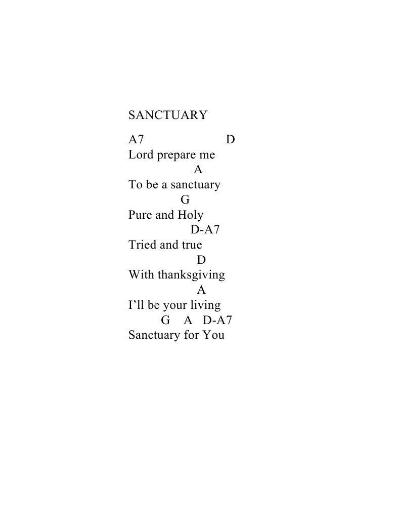 Sanctuary Worship Lyrics | PDF