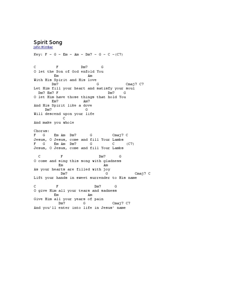 Spirit Song Lyrics and Chords | PDF