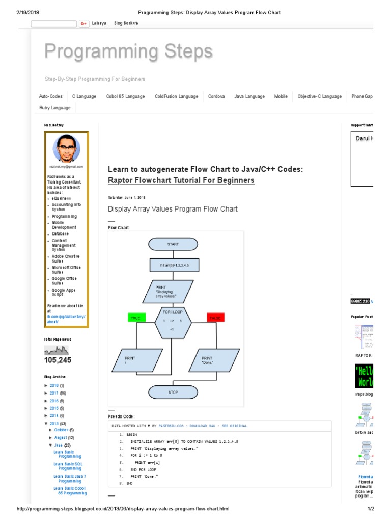 Programming Steps - Display Array Values Program Flow Chart | Download ... Programming Steps - Display Array Values Program Flow Chart | Download ...