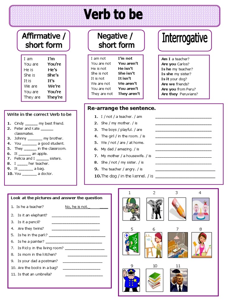 Practice Verb To Be | PDF