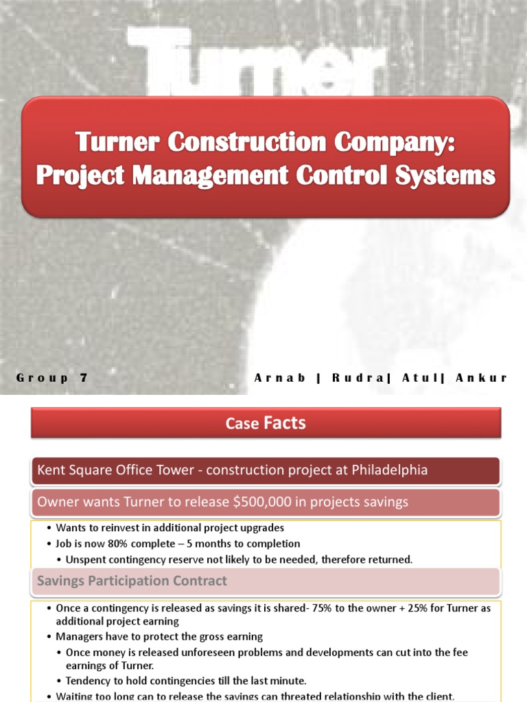 Project Management Turner Construction Company Project Management Control Systems | PDF ...