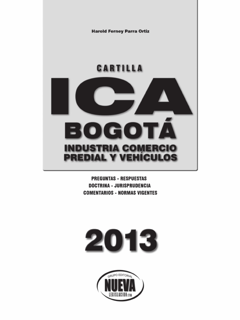 Cartilla ICA Bogota 2013 | PDF | Impuestos | Bogotá