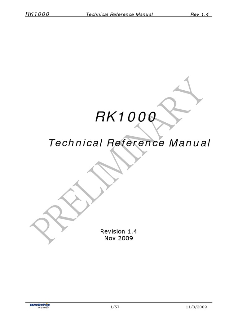 RK1000 Technical Reference Manual Rev 1.4: A Comprehensive Guide to the ...