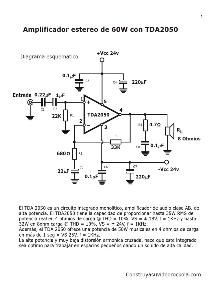 Tda2050 PDF | PDF | Transistor | Ingenieria Eléctrica