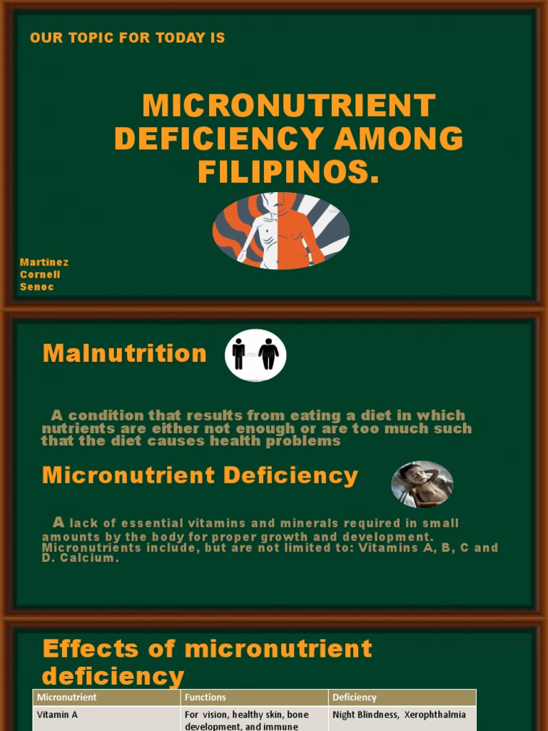 Micronutrient Deficiency Among Filipinos | Micronutrient | Malnutrition