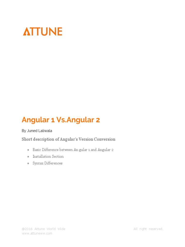 Angular 1 Vs - Angular 2: Short Description of Angular's Version ...