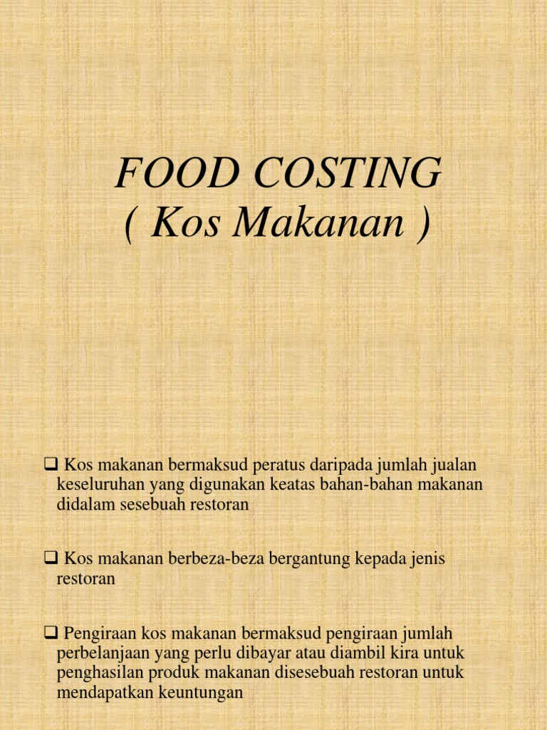 3 Food Costing | PDF