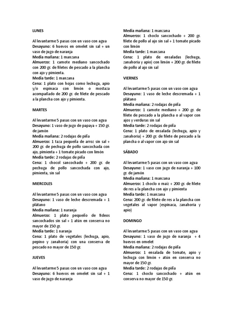 Dieta Pepe Selem | PDF | ensalada | Cocina occidental