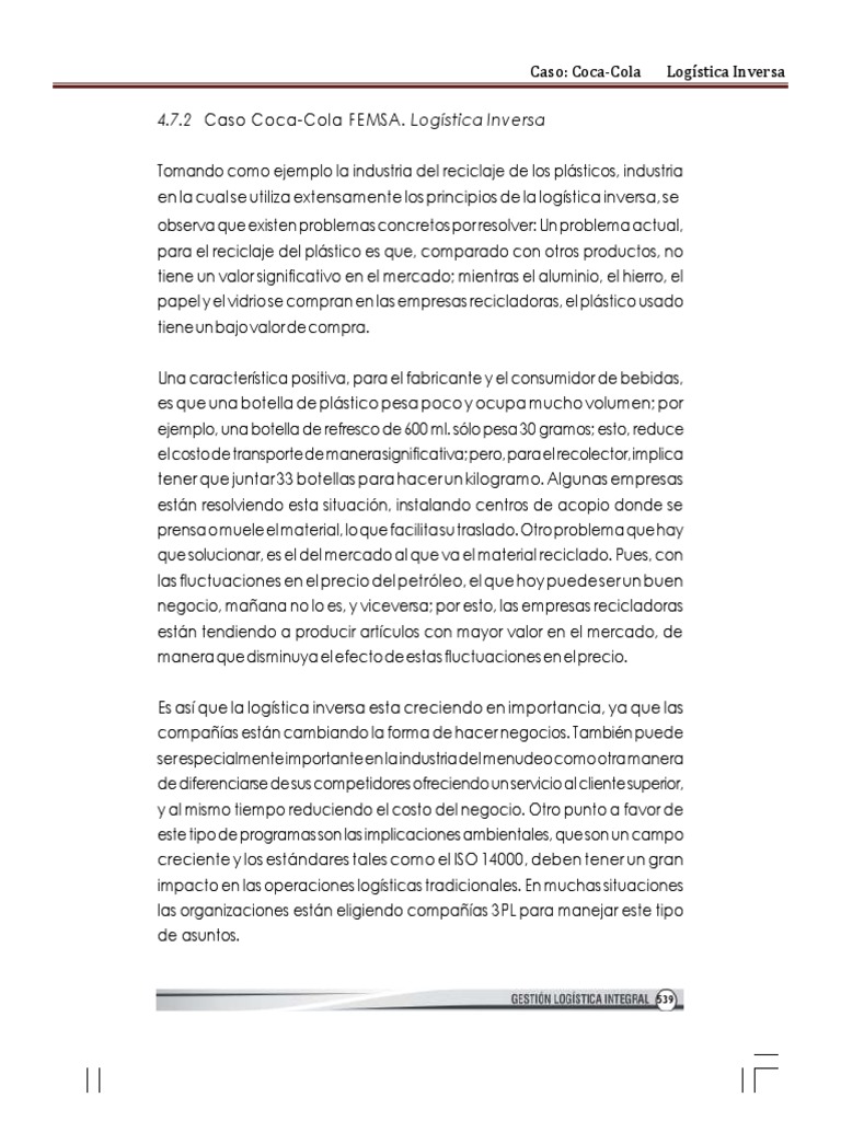 Caso Caso Coca Logística Inversa | PDF | Residuos | Logística