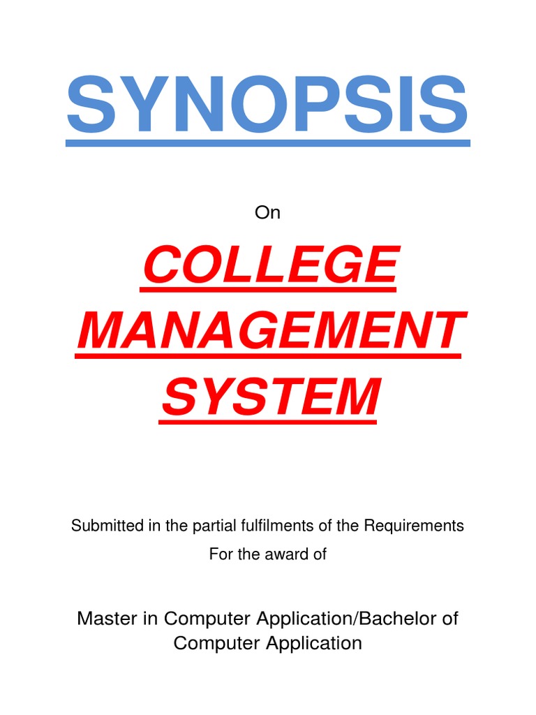 138-College Management System - Synopsis | PDF | Intellectual Works | Software