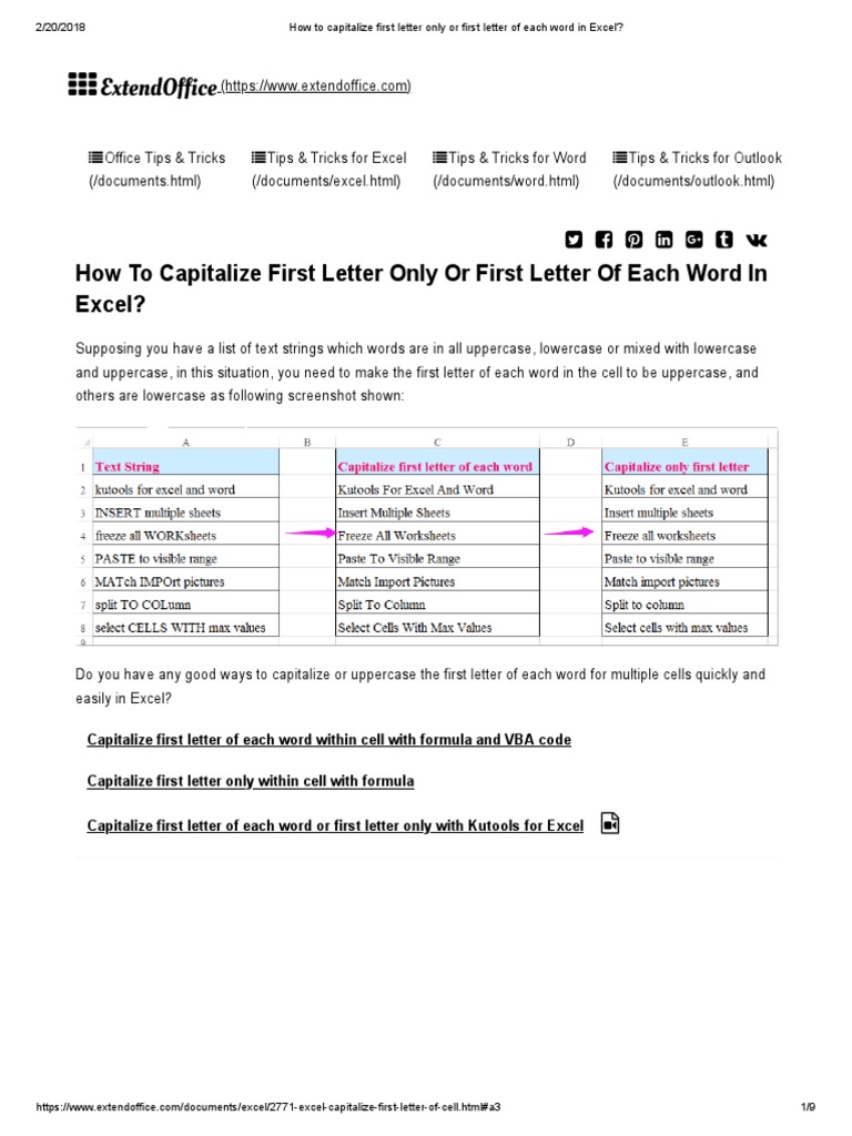 How To Capitalize First Letter Only or First Letter of Each Word in ... How To Capitalize First Letter Only or First Letter of Each Word in ...