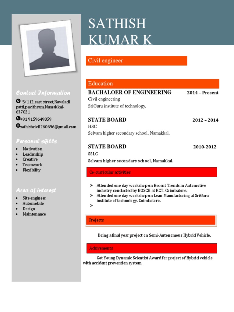 Sathish Kumar K: Civil Engineer | PDF