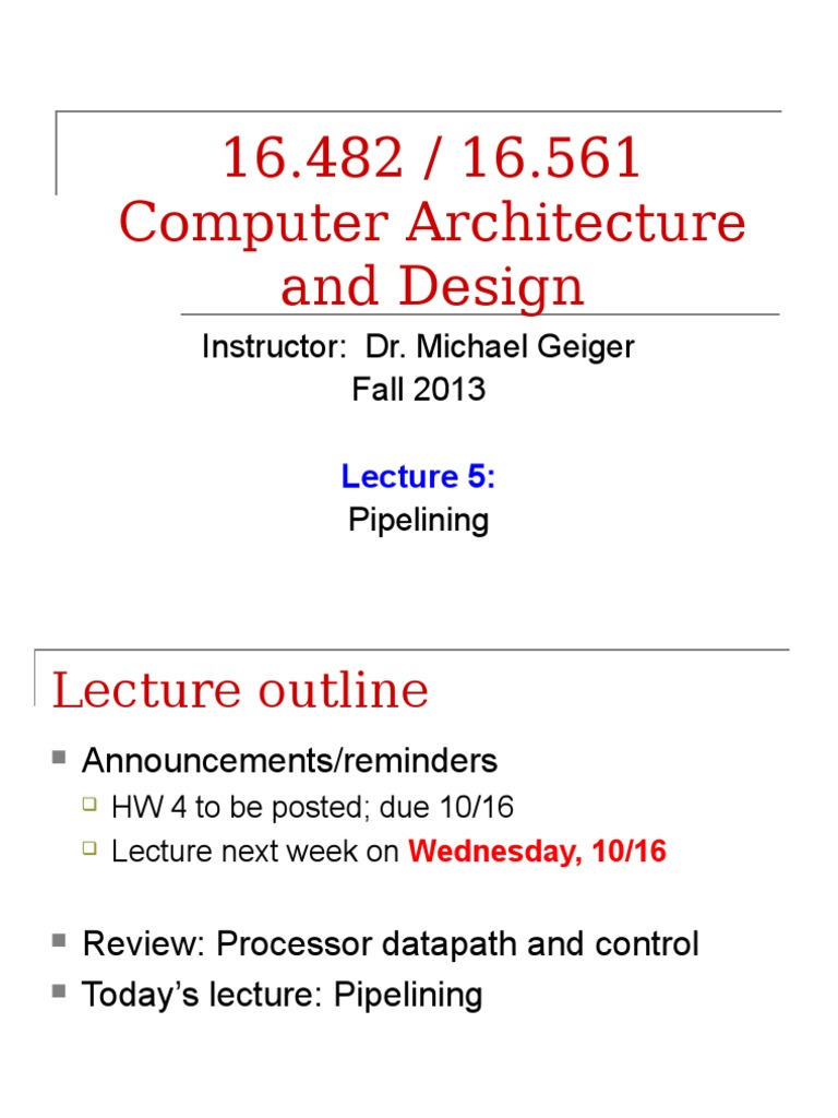 Pipelining in Computer Architecture: Improving Throughput Through Simultaneous Instruction ...