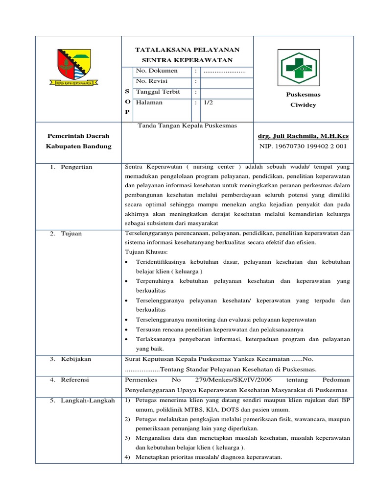 Format SOP Nursing Center | PDF