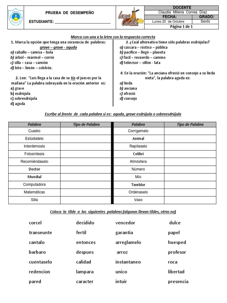 Agudas Graves Esdrujulas y Sobresdrujulas | PDF | Ocio | Naturaleza