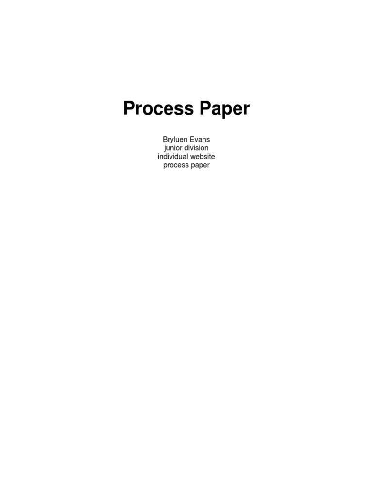 Process Paper | PDF