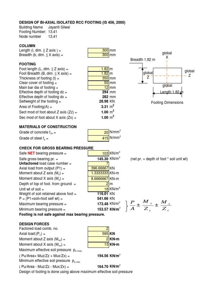 Footing Design | PDF | Applied And Interdisciplinary Physics | Classical Mechanics