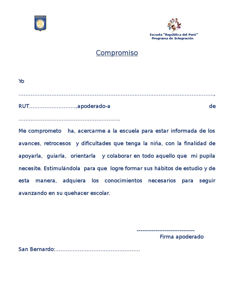 COMPROMISO APODERADOS Pie | PDF