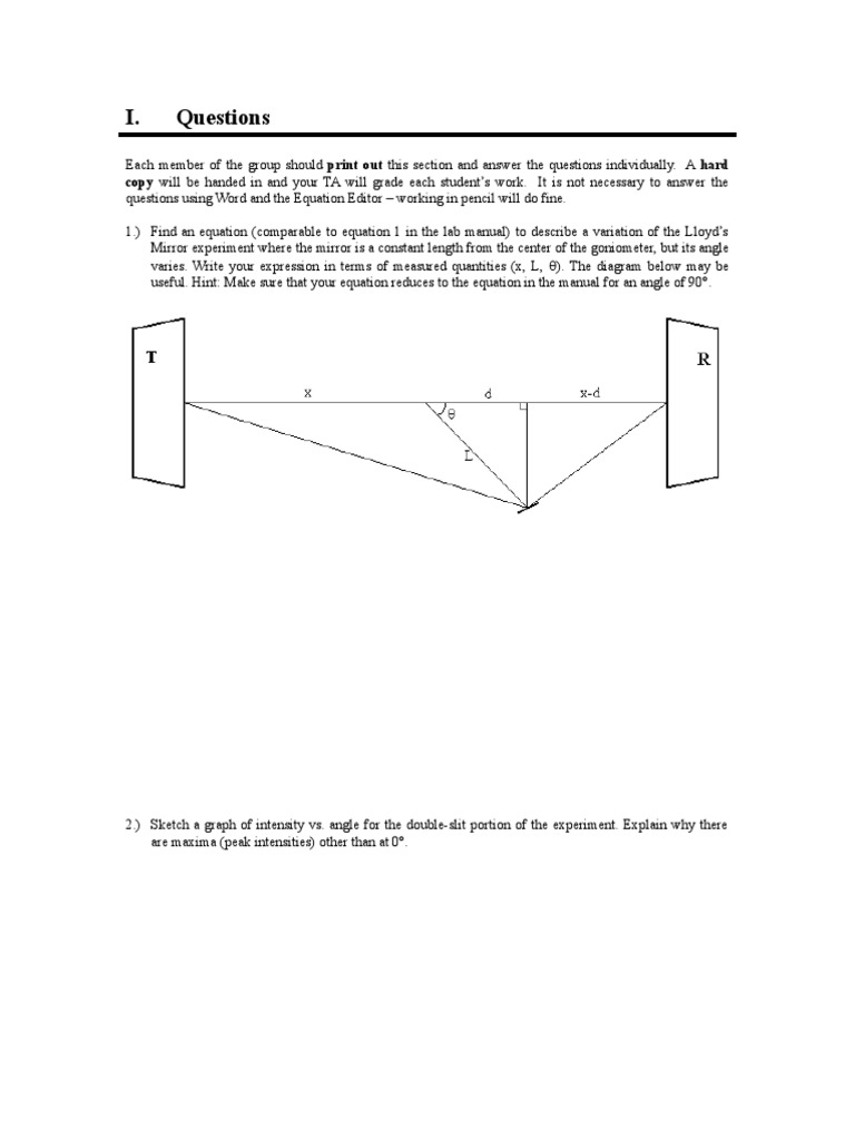 Diffraction Questions | PDF