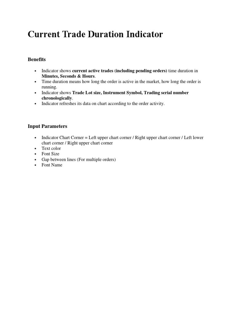 Current Trade Duration Indicator | PDF