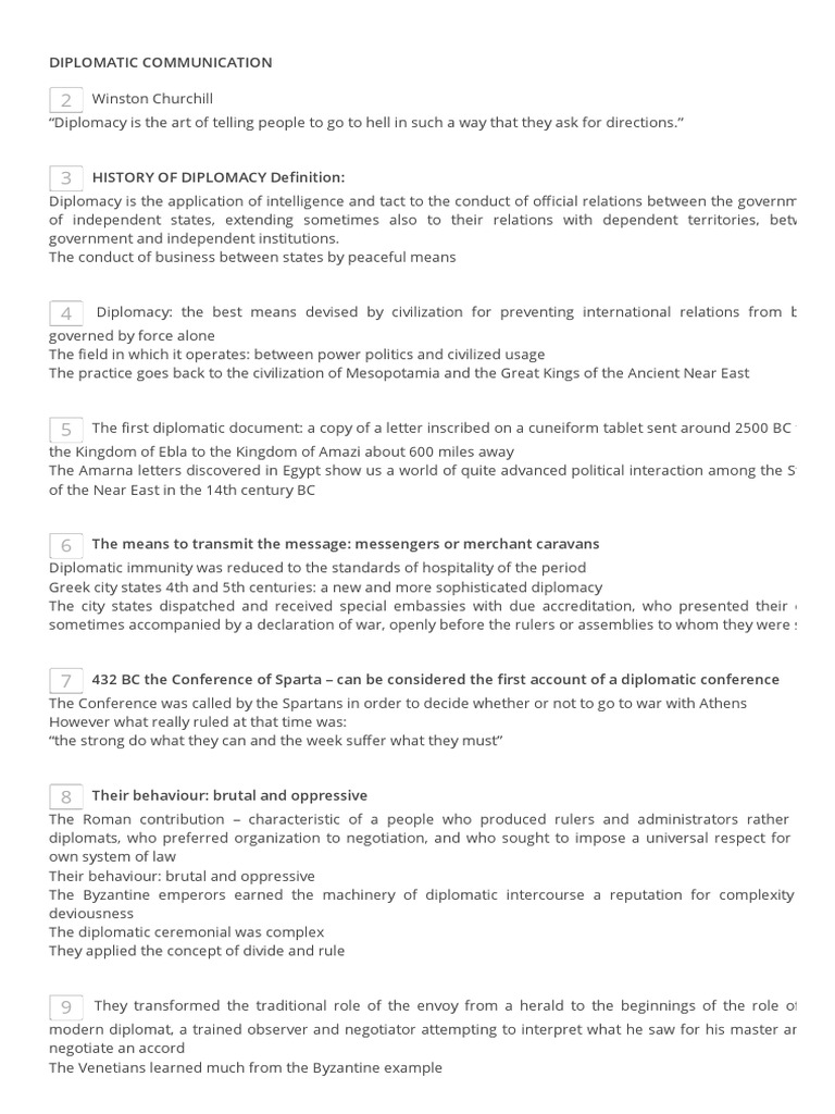 Diplomatic Communication - PPT Download | PDF | Diplomacy | Nonverbal ...