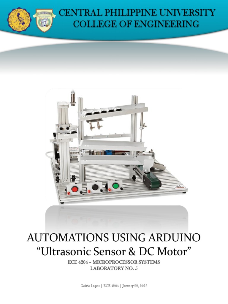 Arduino Ultrasonic Sensor & DC Motor Guide | PDF | Arduino | Electric Motor