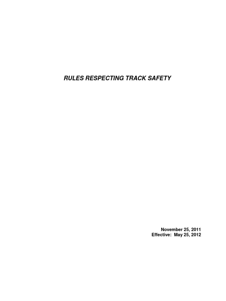 Track Safety 2012en | PDF | Track (Rail Transport) | Rail Transport