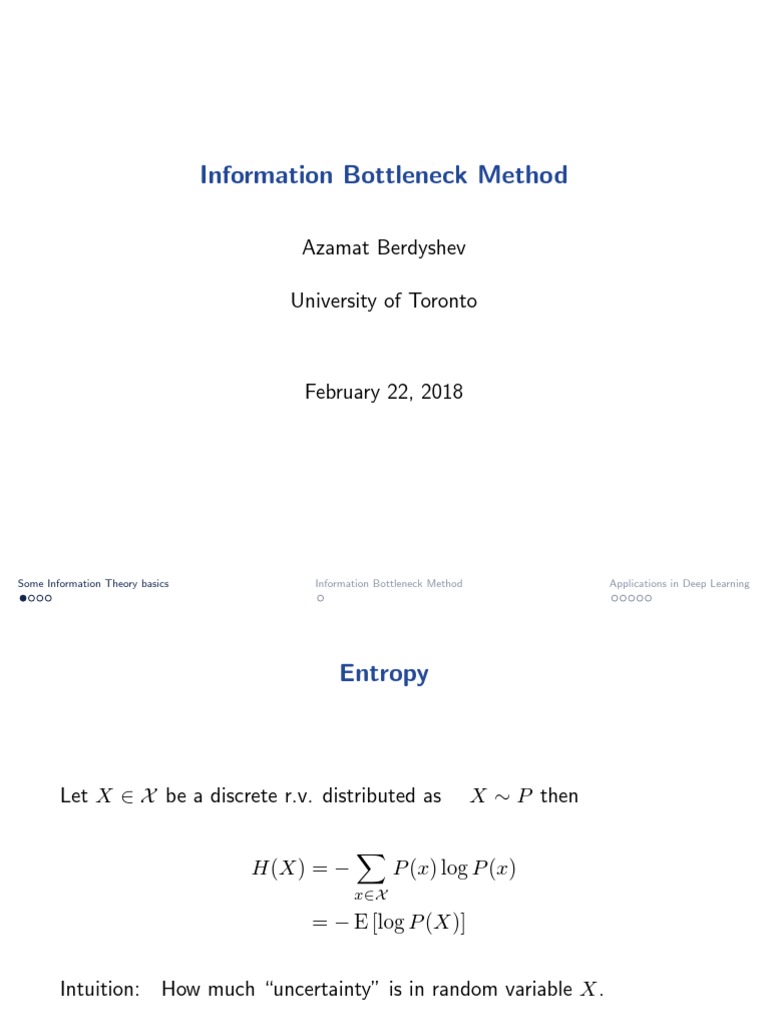 Information Bottleneck Method Pdf Artificial Neural Network Mathematical Optimization