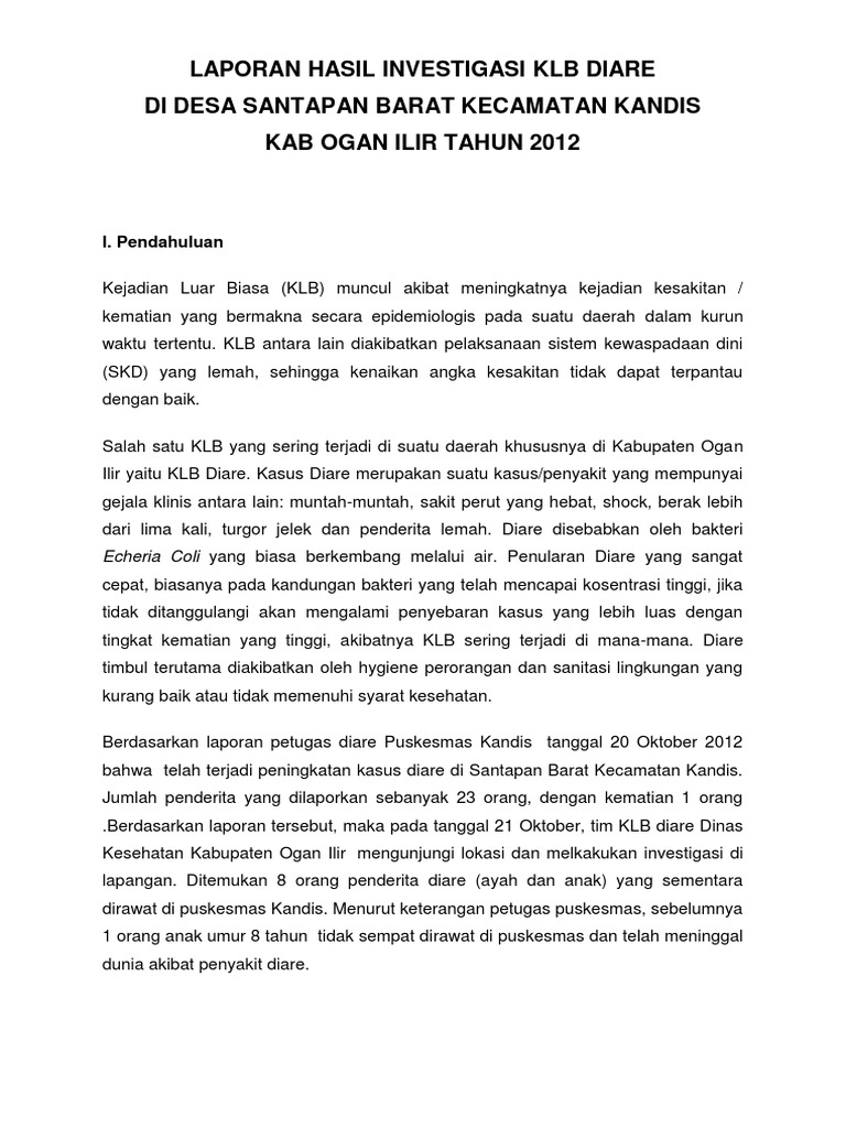 KLB Diare Tugas | PDF